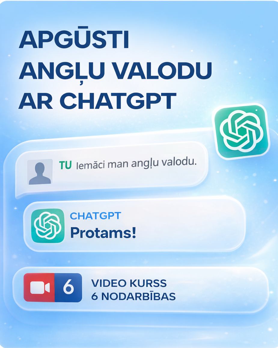 Angļu valoda ar ChatGPT (praktisks apmācību kurss) – mācies valodas